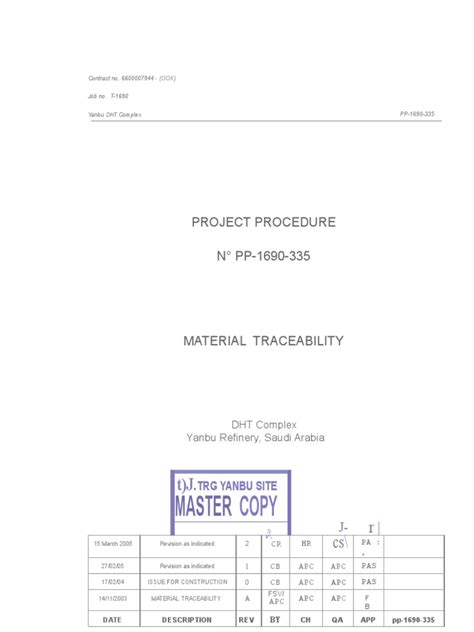 Kok04200 Material Tracability Pdf Pipe Fluid Conveyance