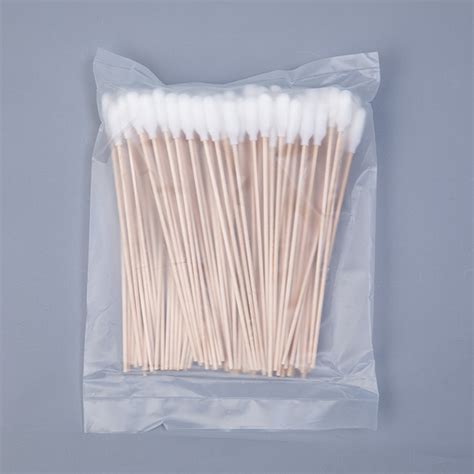 Disposal Wood Long Stick Cotton Swabs Sterile Medicated Cotton Swabs