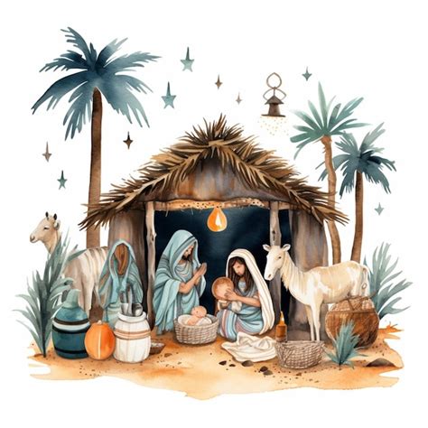 Premium Ai Image There Is A Nativity Scene With A Donkey And A Donkey