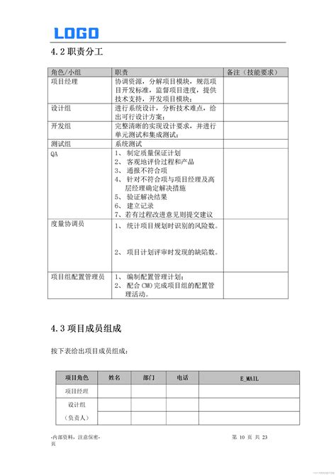 【项目计划文档】软件项目计划书，项目总体计划（word原件） Csdn博客