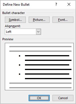 Customizing Bulleted Lists Microsoft Word
