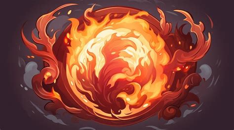 Artistic Illustration Of A Mystical Swirling Fireball Premium Ai