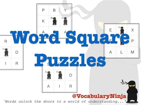 Word Square Puzzles Teaching Resources