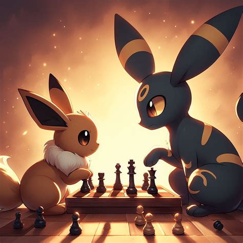 Ai Umbreon And Eevee Playing Chess By Bigstrongbear89 On Deviantart