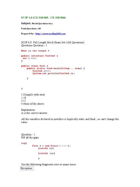 Ocjp 1 Notes Java Pdf