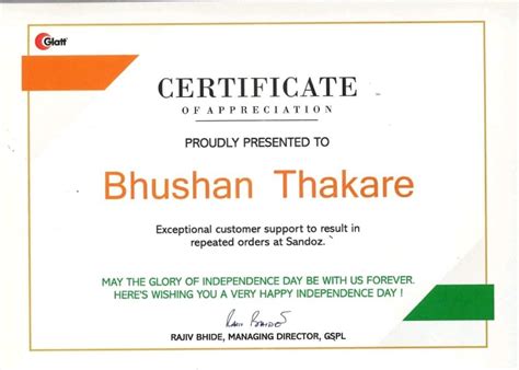 Bhushan Thakare On Linkedin Certificateofappreciation