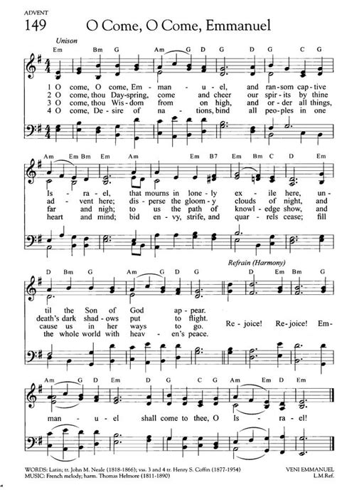 O Come O Come Emmanuel Lyrics Printable Printable Calendars At A Glance