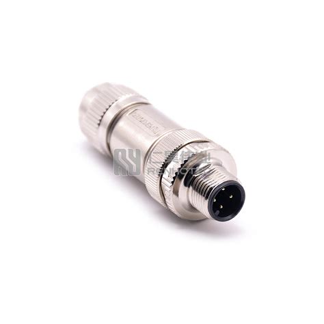 M12 Field Wireable Connector Male Metal Shell Shielded