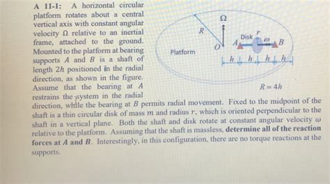 solved a 11 1 a horizontal circular platform rotates about