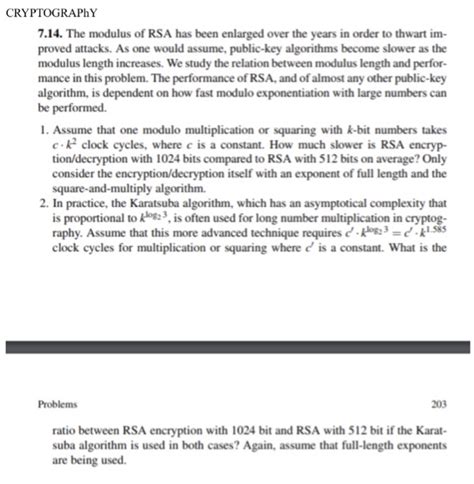 Solved CRYPTOGRAPhY The Modulus Of RSA Has Been Chegg