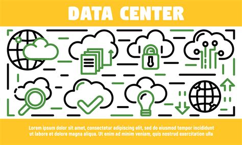 Data Center Banner Outline Style 8479656 Vector Art At Vecteezy