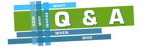 Q And A Questions And Answers Green Blue Word Cloud Horizontal