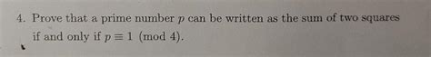 Solved 4 Prove That A Prime Number P Can Be Written As The Chegg Com