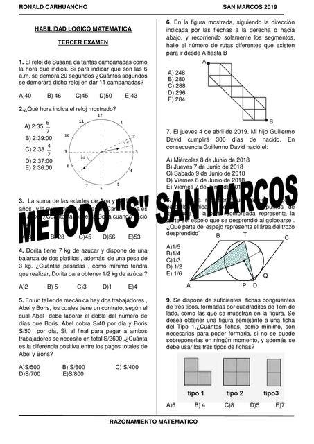 Examenes Pre San Marcos Pdf Ariatna UDocz