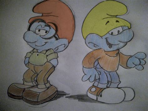 Smurfs Brainy And Clumsy Fully Clothed Alt By Grishamanimation1 On