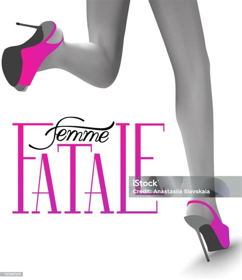 팜므 파탈 달리는 여자의 다리가있는 배너 벡터 일러스트레이션 하이힐에 대한 스톡 벡터 아트 및 기타 이미지 하이힐 예술