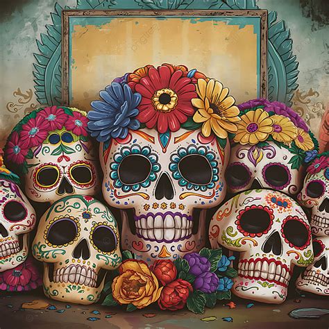 Day Of Dead Scull Background Day Of The Dead Scull Background