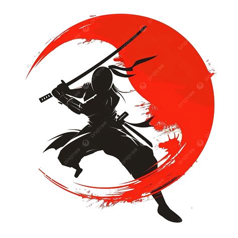 Ninja Flat Illustration Japanese Warrior Signs Vector Illustration Ninja Flat Design
