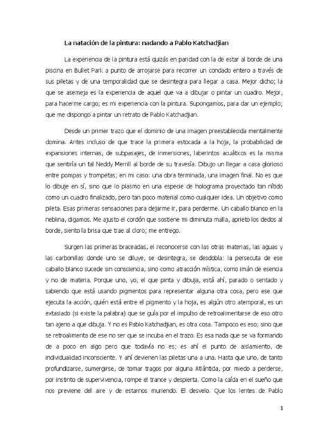 Ensayo Mientras Pinto A Pablo Katchadjian Una Experiencia De La