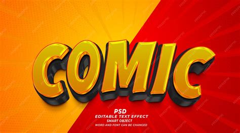 Premium Psd Comic 3d Editable Text Effect Photoshop Template With Background