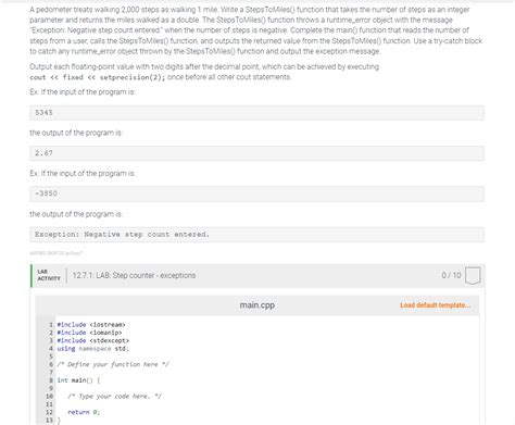 Solved C Pleaase 127 Lab Step Counter Exceptions A