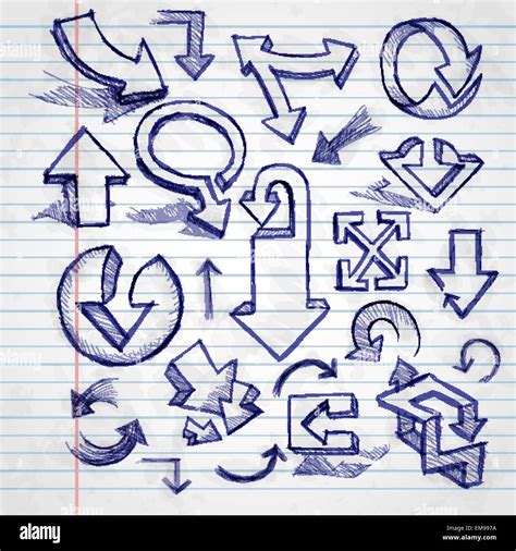 Set Of Hand Drawn Doodle Arrows Stock Vector Image Art Alamy
