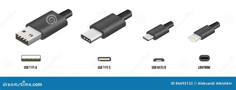 Usb Type C Stock Vector Illustration Of Flat Laptop 86693132