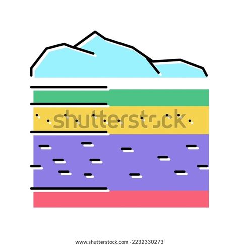Lithosphere Ecosystem Color Icon Vector Lithosphere Stock Vector