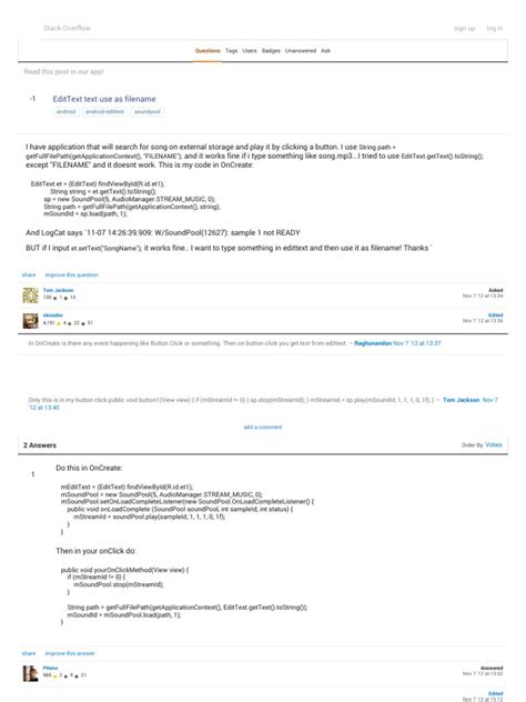 Edittext Text Use As Filename Stack Overflow Pdf Pdf Areas Of
