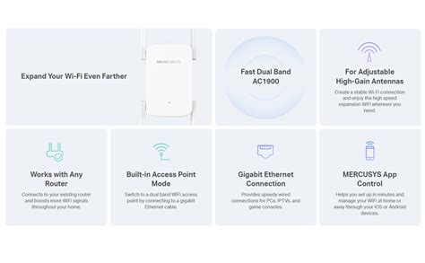 Mercusys ME G AC Wi Fi Range Extender Mbps Dual Band Wireless WiFi Booster Gigabit
