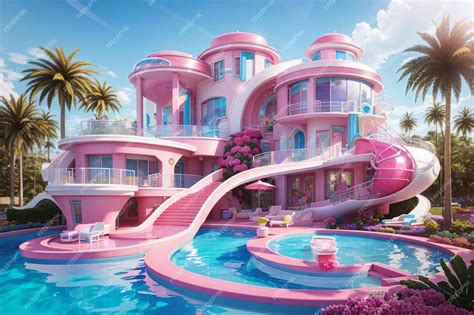 Premium Ai Image Swimming Pool Design In Barbie Dream House Of The Future
