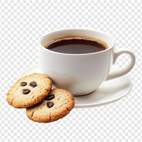 커피 브레이크 초콜릿 쿠키 화이트 컵 사커 Ai 생성 Psd