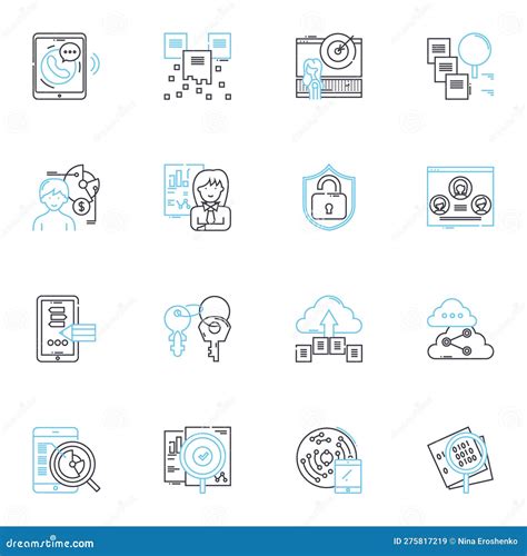 Online Platform Linear Icons Set Connectivity Accessibility Efficiency Interaction