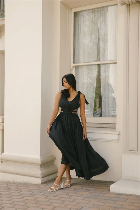 Black Cut Out Maxi Dress