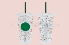 Magic Mushroom 24oz Cold Cup Tumbler Wrap Svg