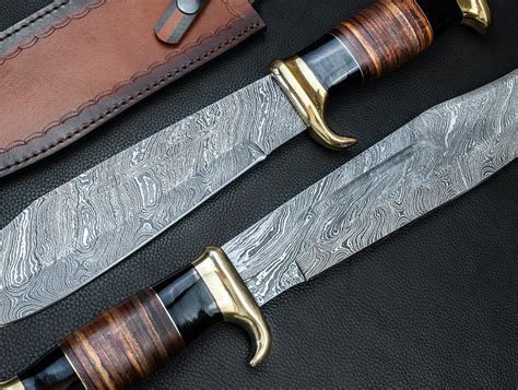16 Massive Damascus Bowie Hunting Knife Morf Steel