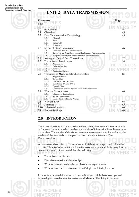 Network 6 Its Lecture Notes Introduction To Data Communication And