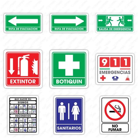 Señalamientos Protección Civil 9 Piezas Letrero Seguridad Meses Sin