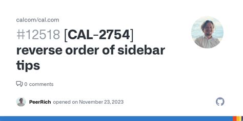 Cal 2754 Reverse Order Of Sidebar Tips · Issue 12518 · Calcomcal