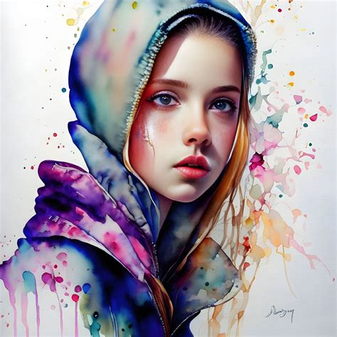 Девочка красками