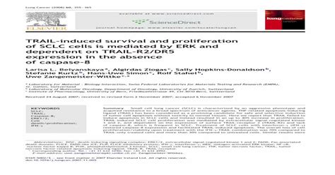 Trail Induced Survival And Proliferation Of Sclc Cells Is Mediated By