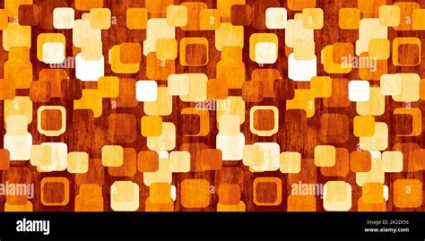 Seamless Vintage Mid Century Modern Retro Stacked Squares Wallpaper