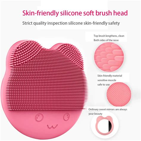 Щетка для чистки лица с зеркалом Мини электрическая Массажная щетка силиконовая щетка для мытья