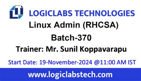 Linux Administrator Rhcsa By Mr Sunil Koppavarapu Batch 370