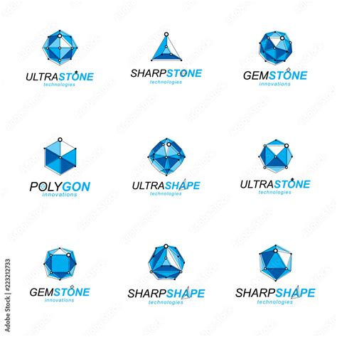 3d Vector Digital Wireframe Objects Created With Lines Mesh Low Poly