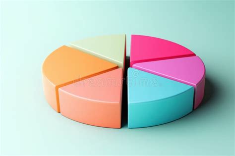 Colorful Pie Chart Segments Vibrant Pastel Colors 3d Design Stock