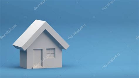 Icono De La Casa En Un Fondo Azul Visualizaci N En 3D Casa En
