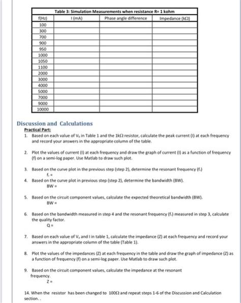 Solved Experiment No Series Resonant Circuit Objectives Chegg