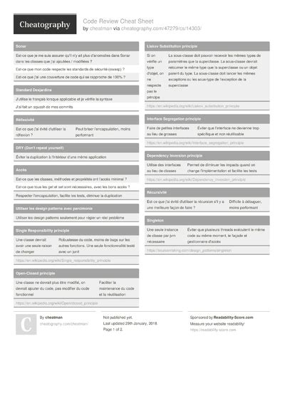 2 Informatique Cheat Sheets Cheat Sheets For Every