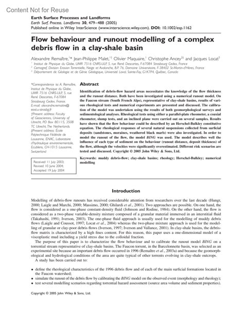Flow Behaviour And Runout Modelling Of A Complex Earth Surface